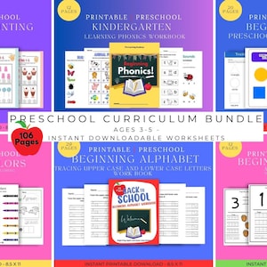 Homeschool Bundle, Preschool Curriculum, Beginning Counting, Colors ...