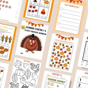 Thanksgiving Counting Pages, Preschool, Halloween Counting Activities ...