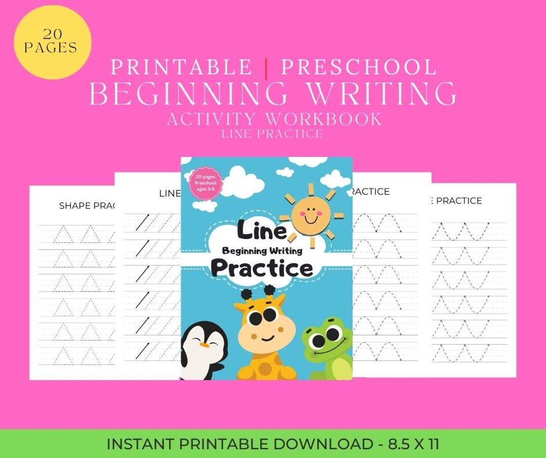 Preschool Line Tracing Workbook, Beginning Writing Practice (PDF ...