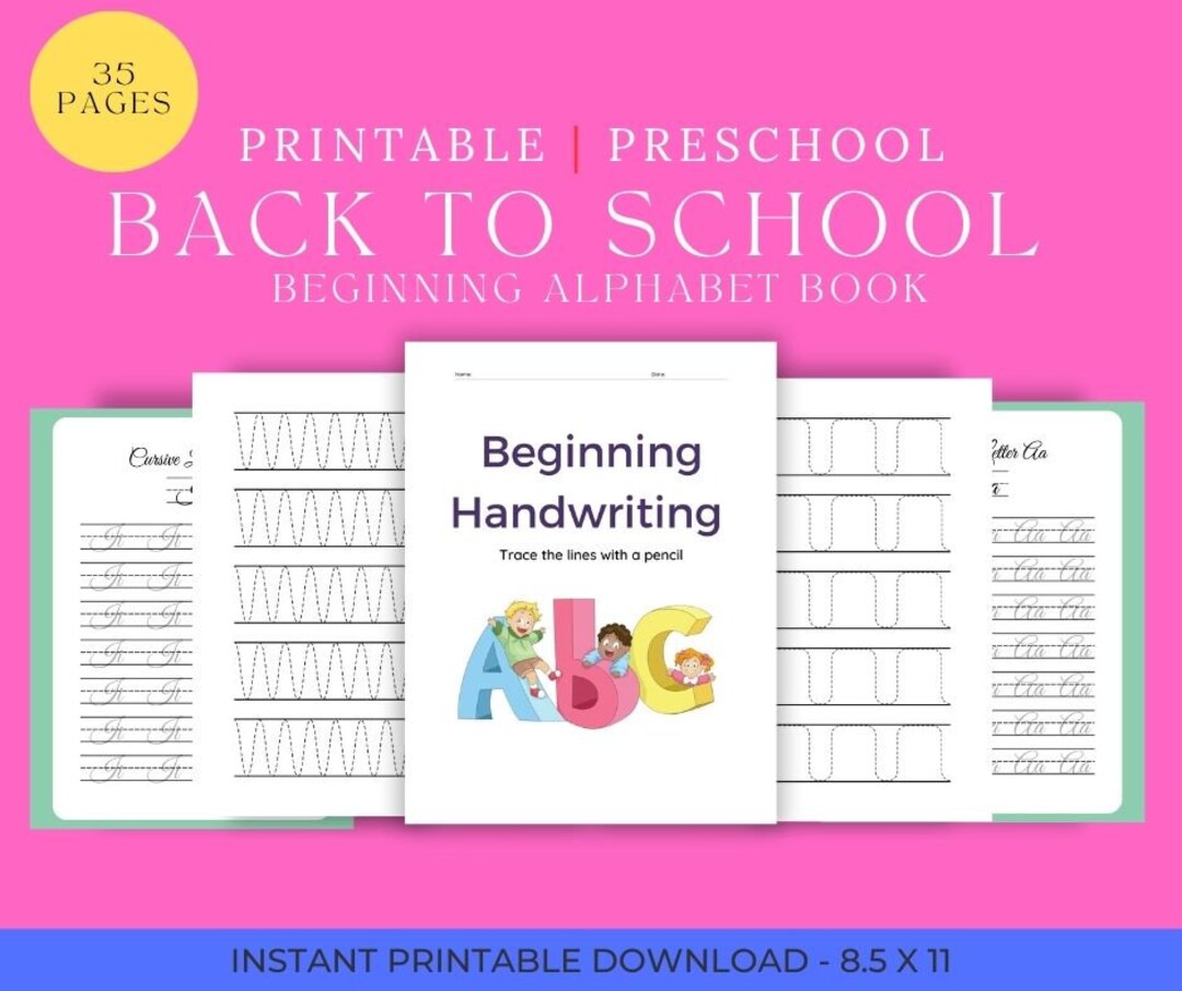 Preschool, Trace, Color & Draw, Alphabet Workbook, Preschool Printables ...