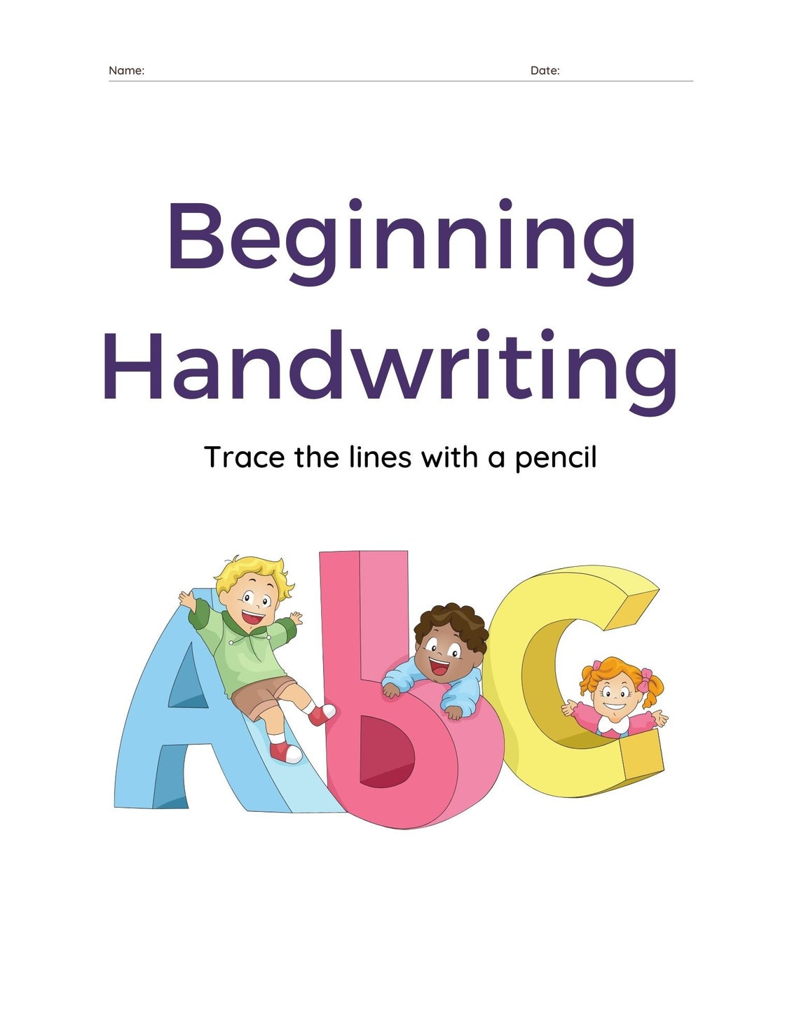 Preschool, Beginning Handwriting Workbook, Preschool Printables ...