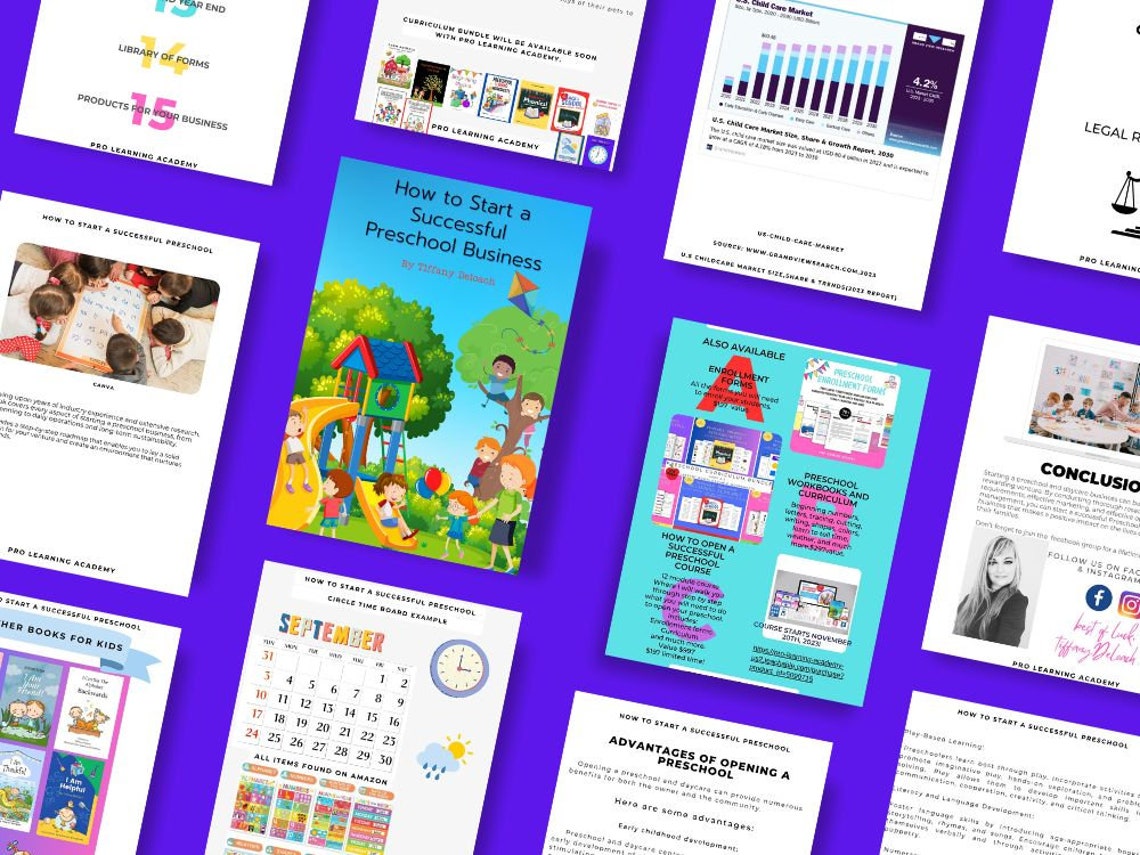 Start a Daycare Business E-book Bundle, Open a Preschool & Daycare ...
