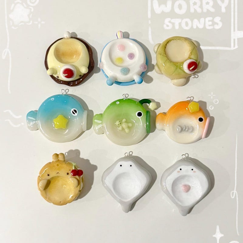 Clay Worry Stone Charm - Etsy UK