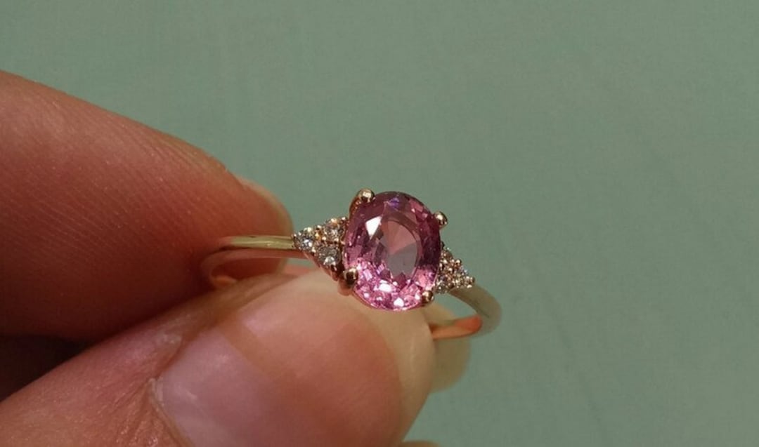 Certified Natural Pink Sapphire Ring 3.40 Ct 925 Sterling Silver ...
