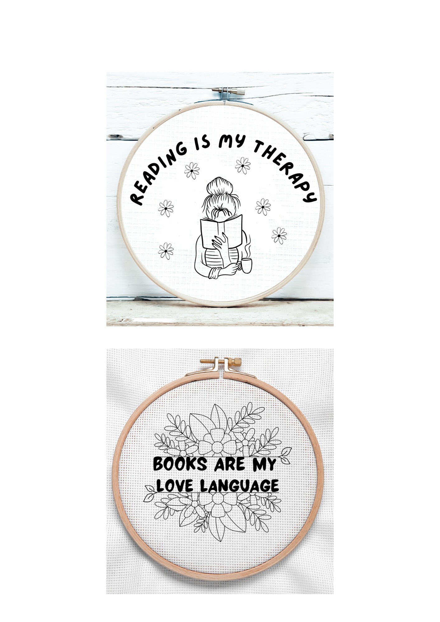 Embroidery Pattern Bundle Printable PDF for Book Lovers - Etsy