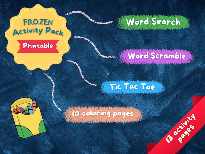 Frozen Printable Coloring Pages Activity Set Tic Tac Toe, Word Search ...
