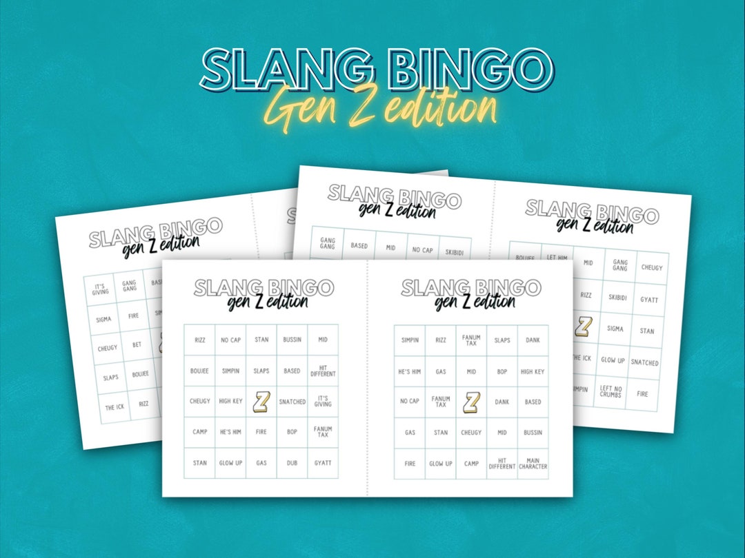 Gen Z Slang Bingo: 60 Printable Cards (PDF) - Etsy UK