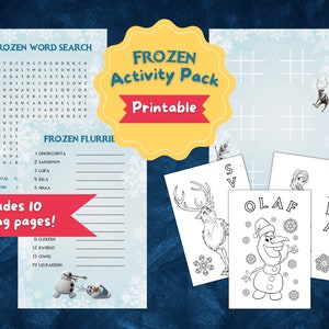 Frozen Printable Coloring Pages Activity Set Tic Tac Toe, Word Search ...