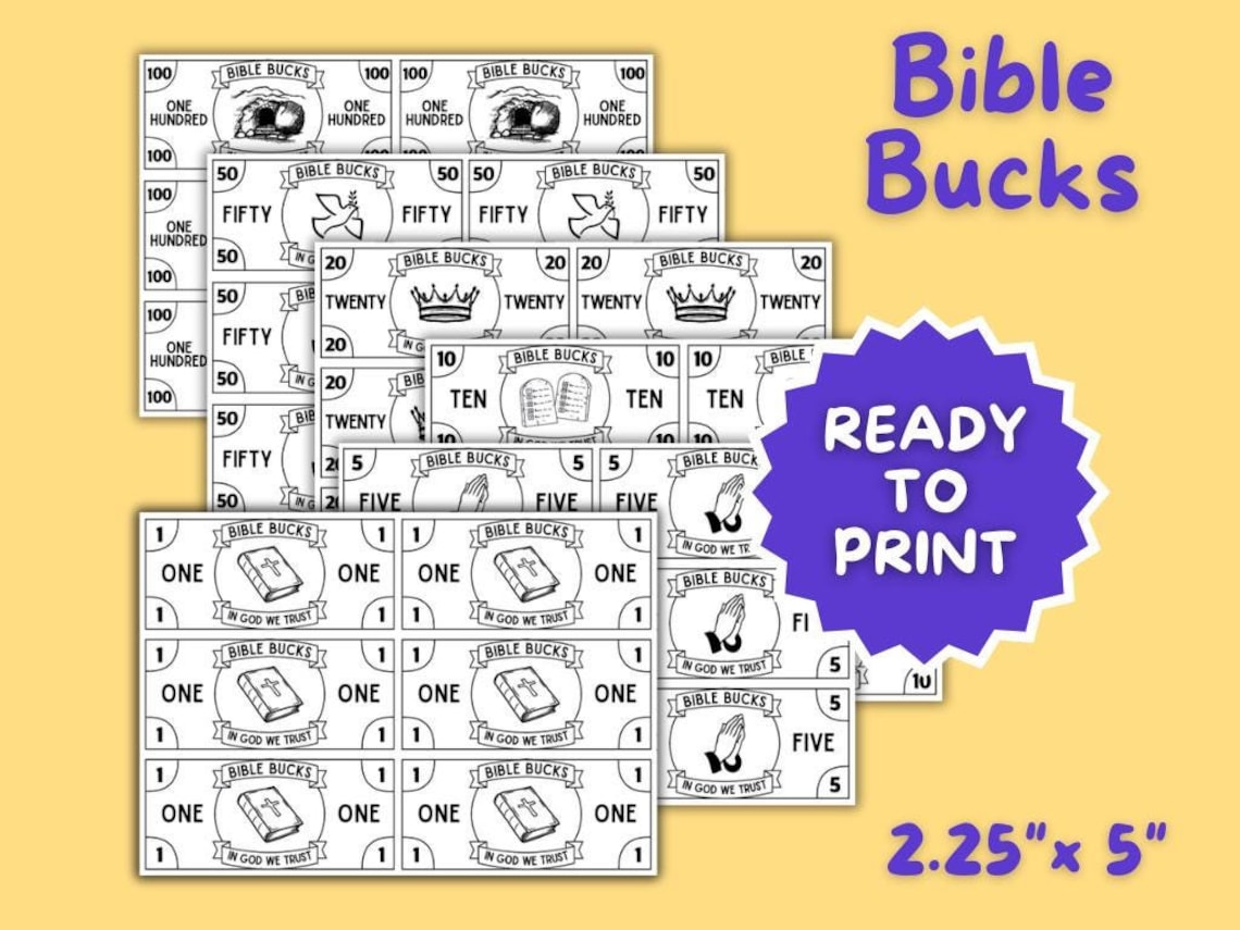 Printable Bible Bucks: Christian Reward System for Kids (PDF) - Etsy