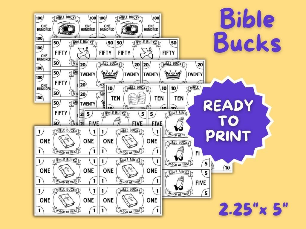 Printable Bible Bucks: Christian Reward System for Kids (PDF) - Etsy