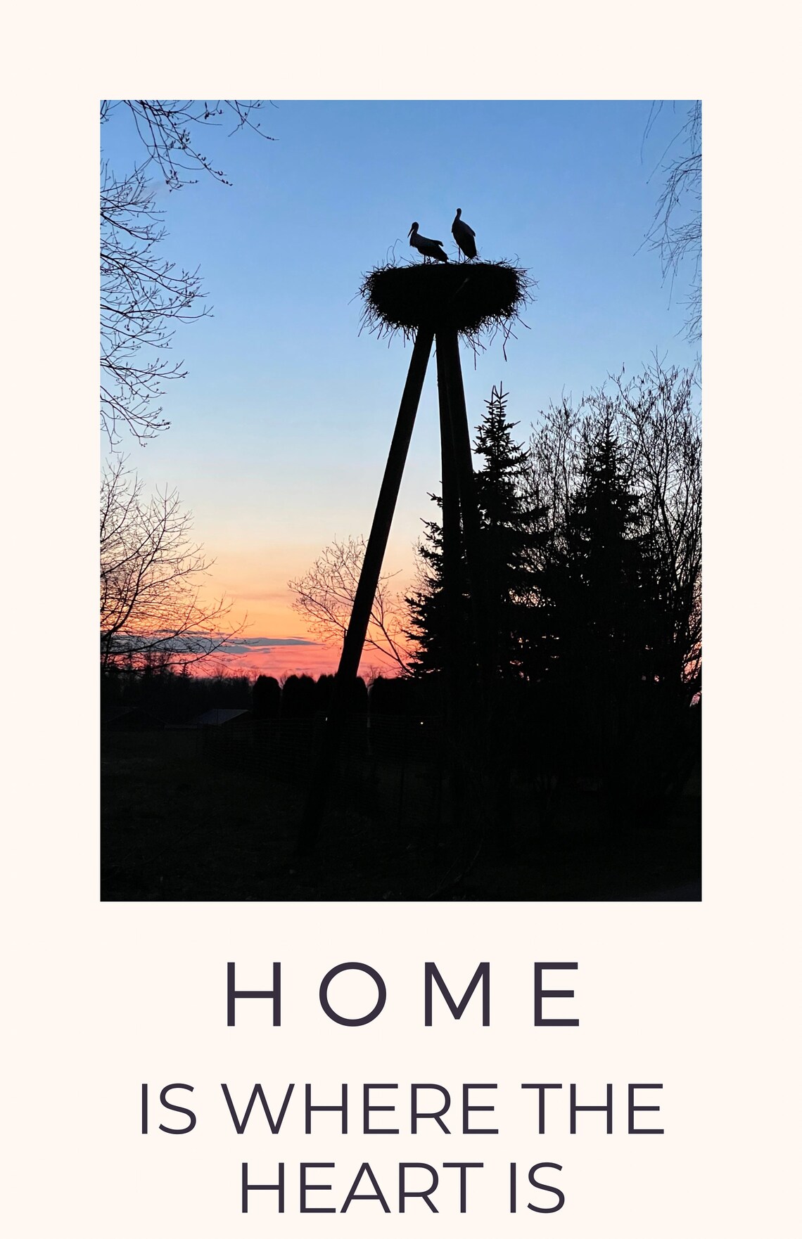 Storks Home Sweet Home Printable Wallart Encouraging Quote Postcard ...
