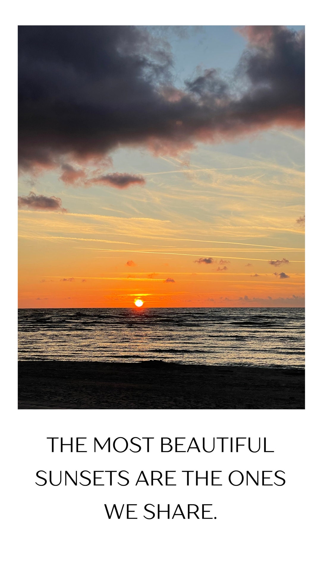 Sunset Sea Waves Beach Friends Baltic Summertime Inspirational Quote ...