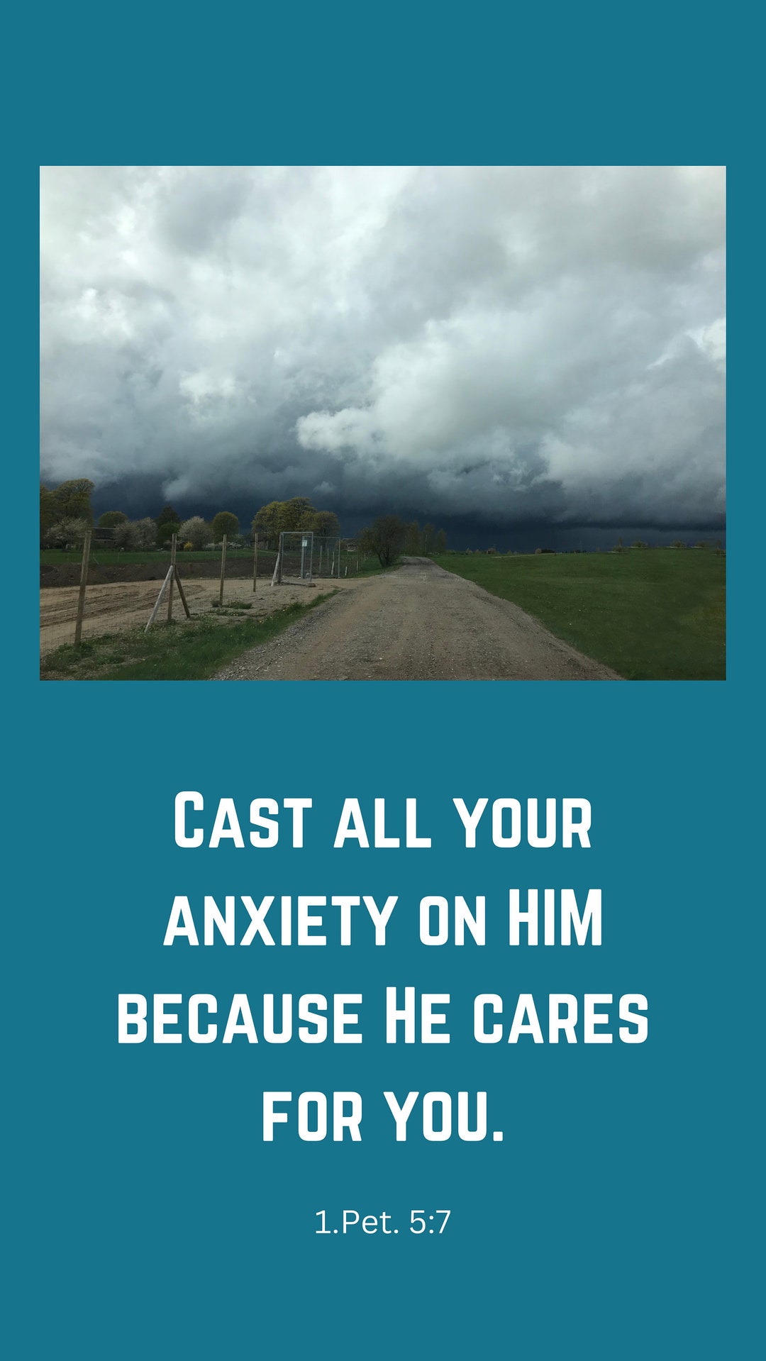 Cast Your Anxiety Bible Verse Scripture Clouds Sky Jpg Digital Download ...