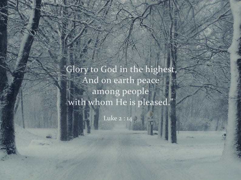Christmas Card Gospel Bible Verse Scripture Snow Jpg Digital Download ...