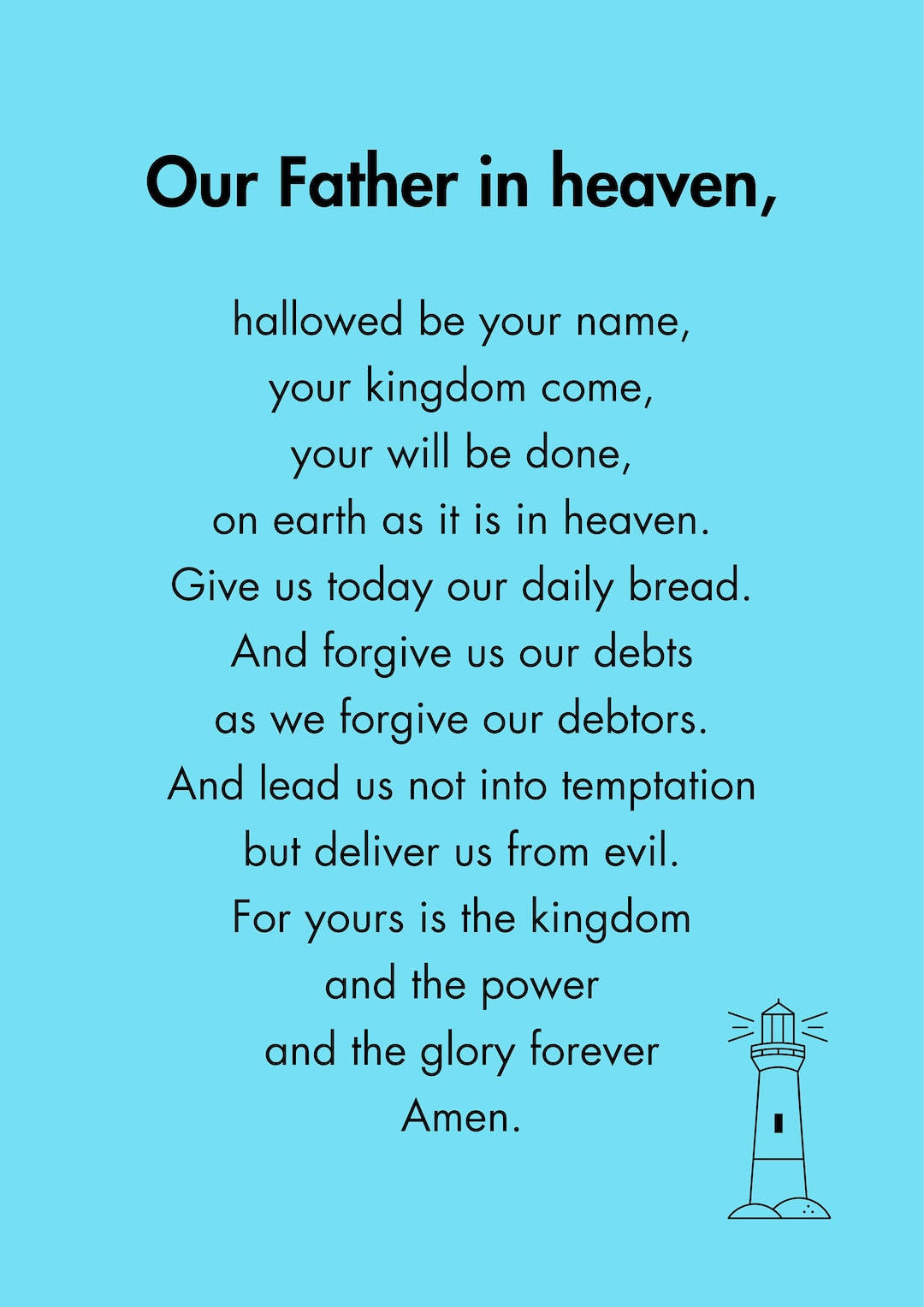 The Lord's Prayer Print: Our Father in Heaven Bible Verse - Etsy
