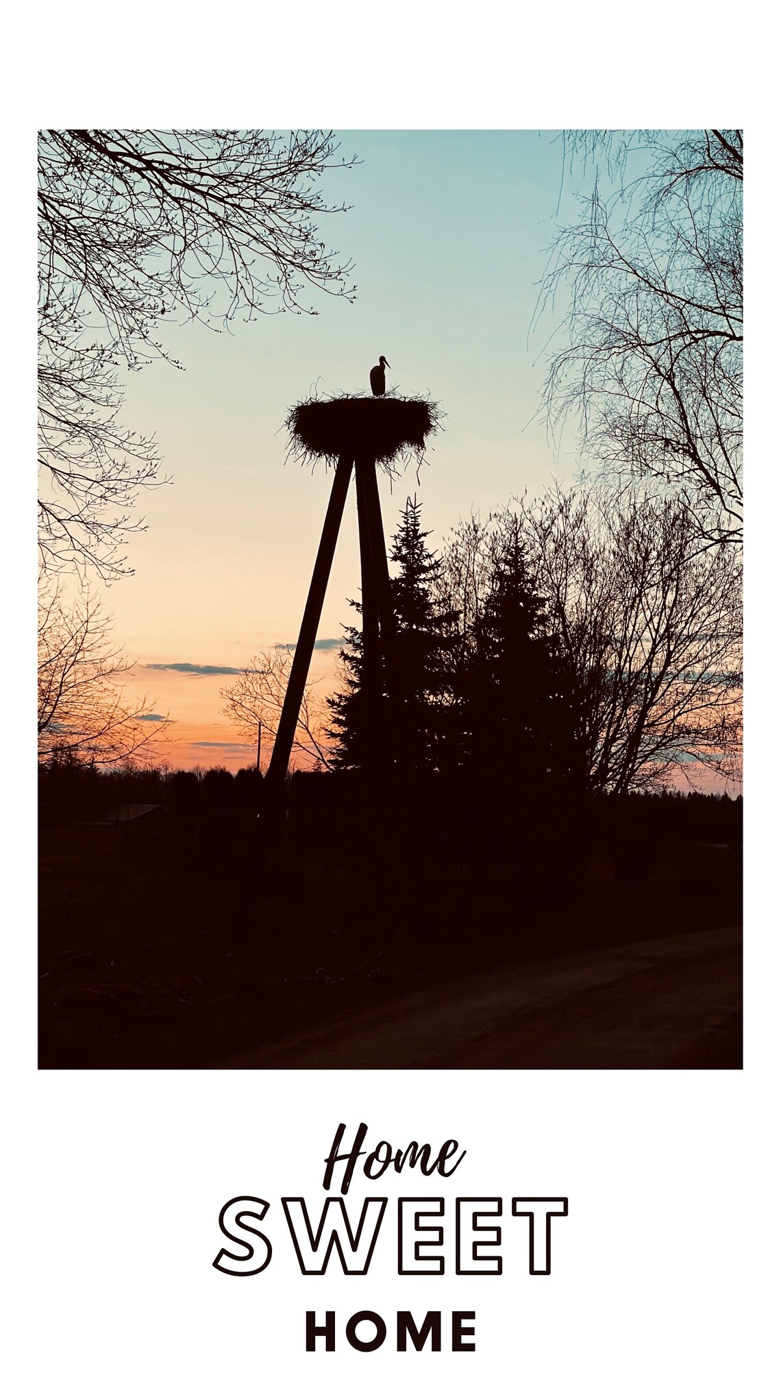 Storks Home Sweet Home Printable Wallart Encouraging Quote Postcard ...