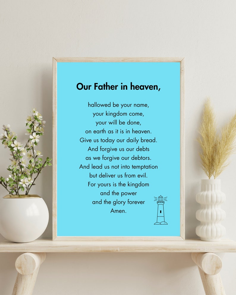 The Lord's Prayer Print: Our Father in Heaven Bible Verse - Etsy
