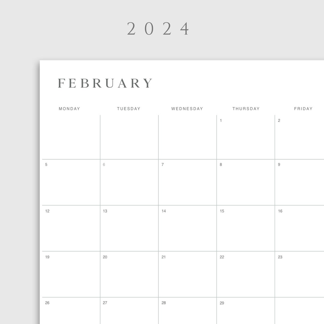 2024 Calendar Monthly Planner Printable Template PDF Download ...