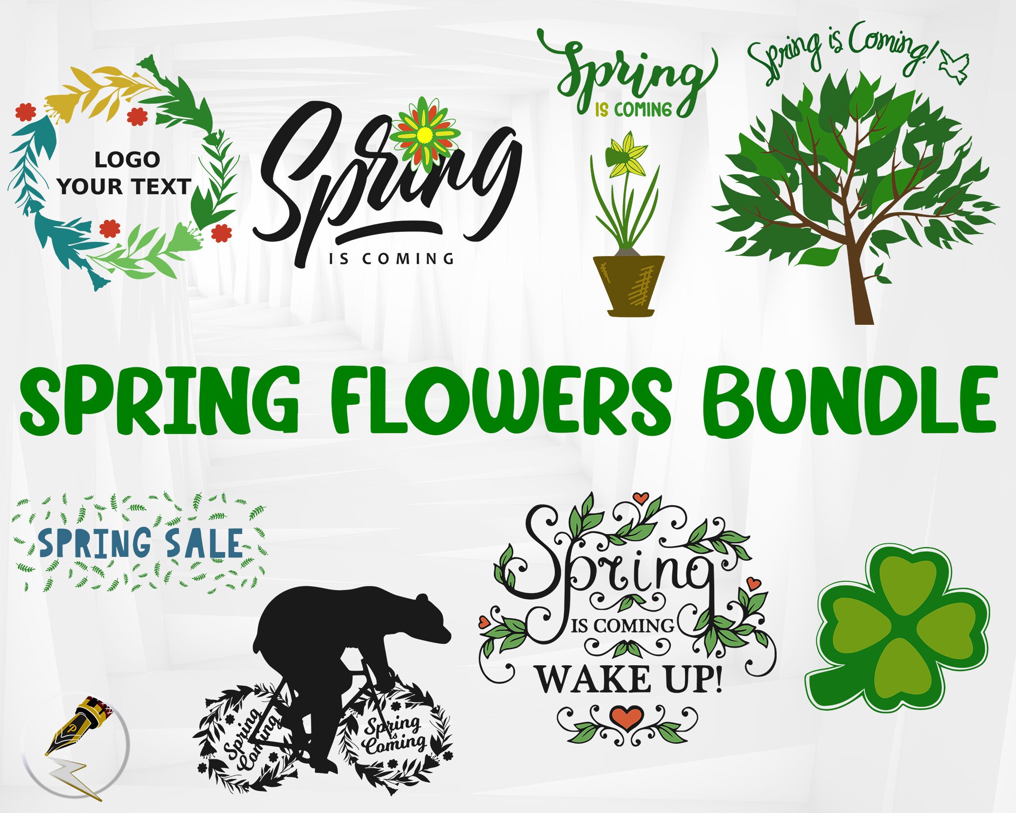 Spring Svg Bundle, Flower Svg, Spring Svg, 8 Spring Flower Svg, Png ...