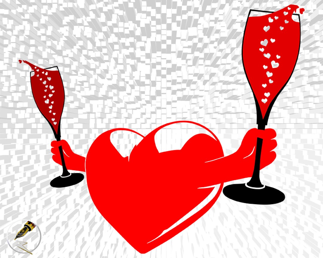 Love Heart Let's Make a Toast SVG, Valentine's Day Svg, Love Svg, Love ...