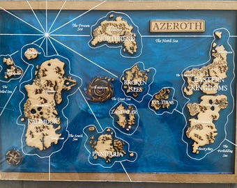 World of Warcraft Wooden Map Poster, Azeroth Map Wall Art, Laser Cut Files, Gift for Wow Fans - Etsy