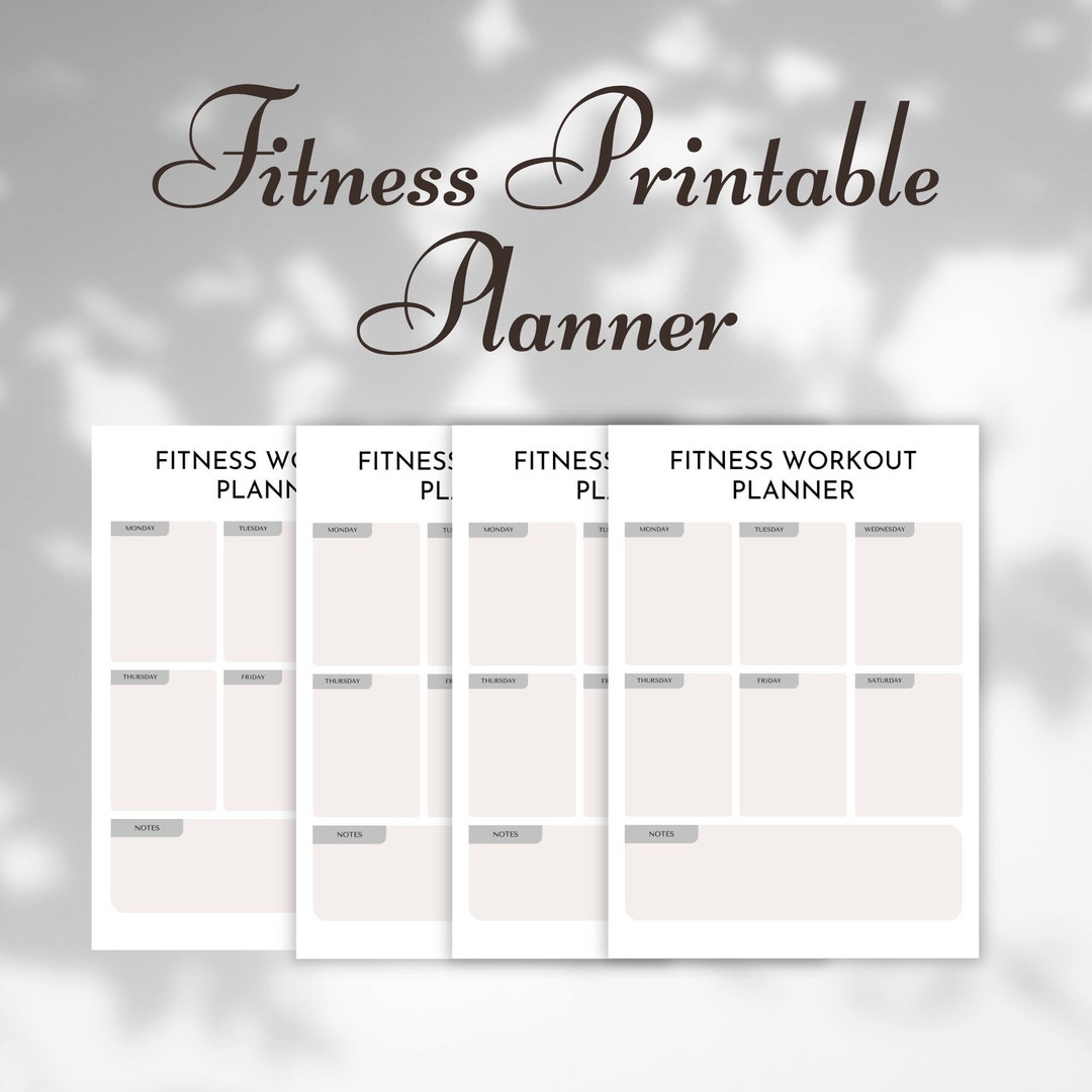 Fitness Planner Printable, Fitness Planner PDF, Fitness Planner Digital ...