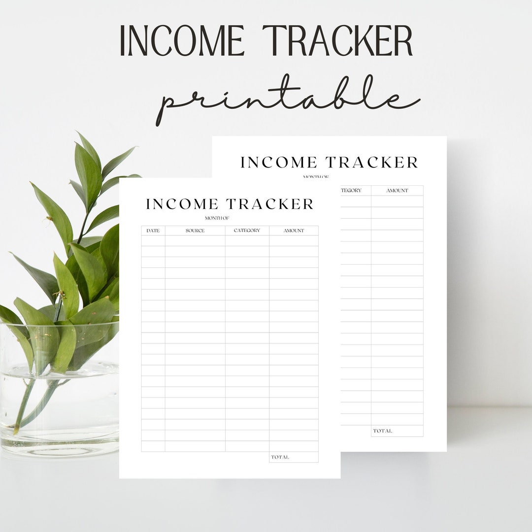 Income Tracker, Expense Tracker, Instant Download Finance Tracker ...
