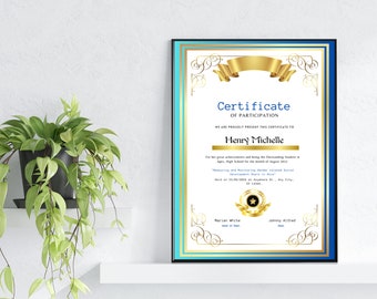 Customizable Certificate of Excellence Award, Recognize and Honor ...