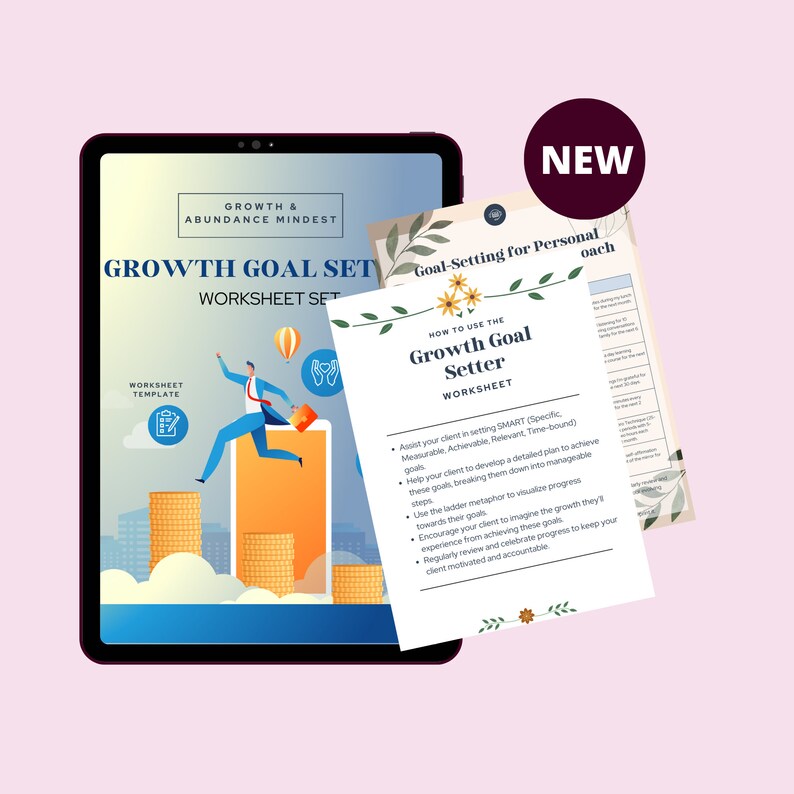 Growth Planner, Goal Setting Worksheet, Personal Development Plan ...