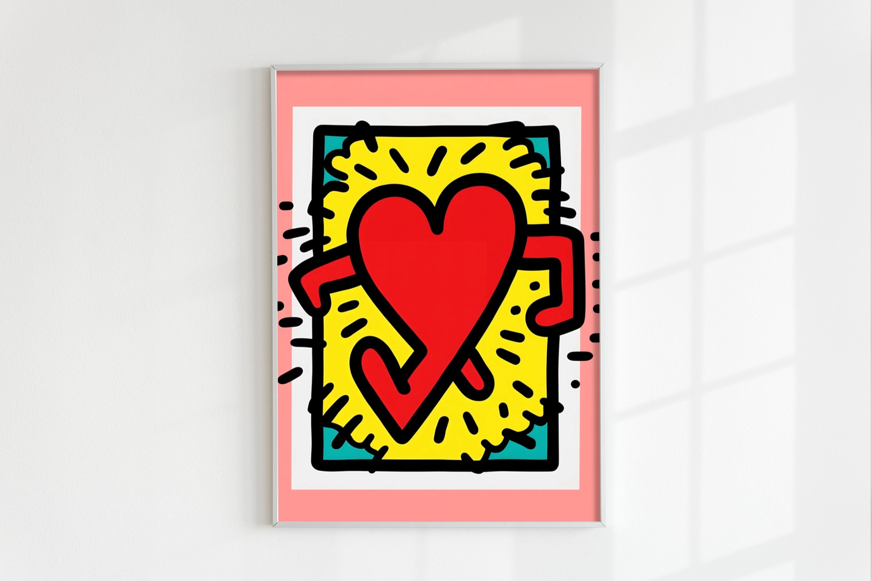 Pop Art Heart Poster, Bold and Bright, Pop Art Poster, Minimalist Pop ...
