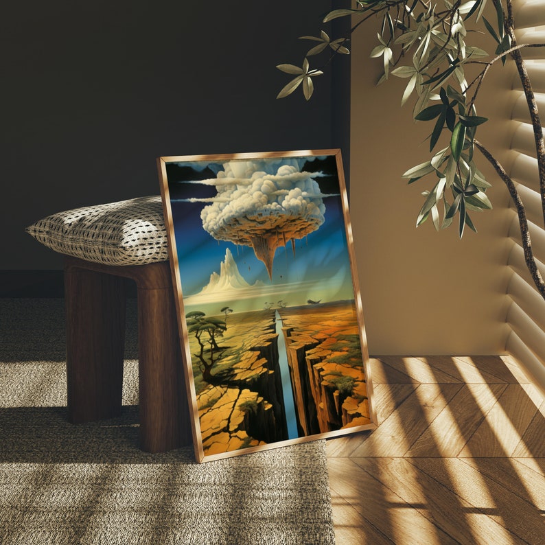 Surrealism Landscape Poster, Psychedelic Poster, Surrealism Poster ...