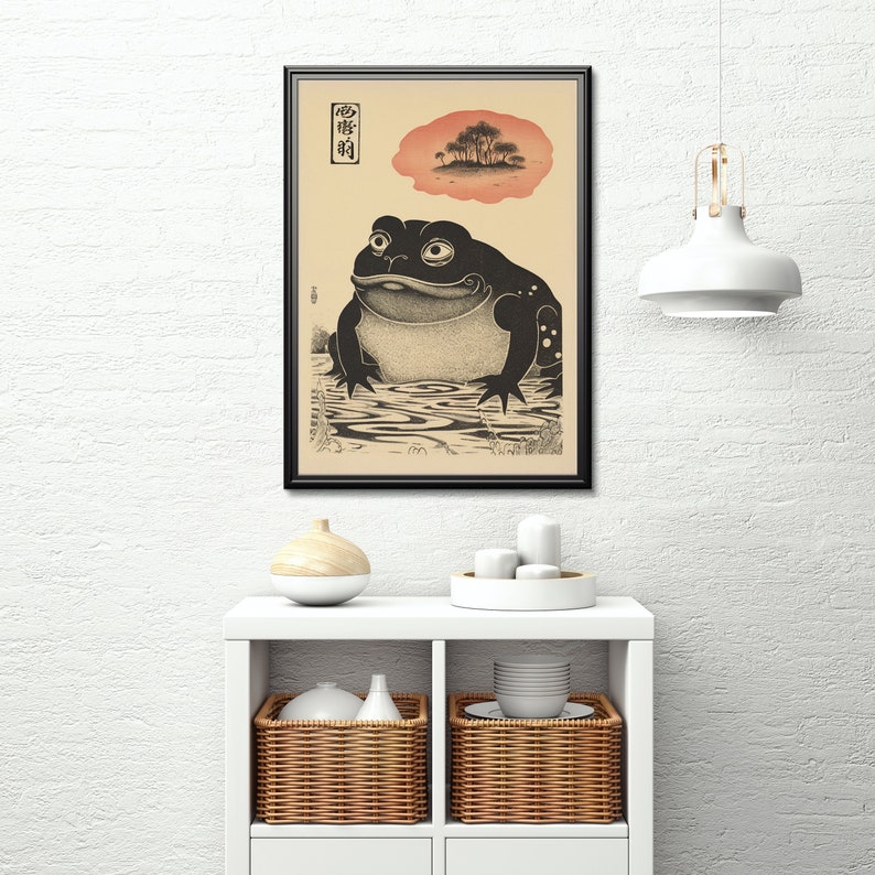 Beautiful Japanese Frog Poster Matsumoto Hoji Frog Poster - Etsy