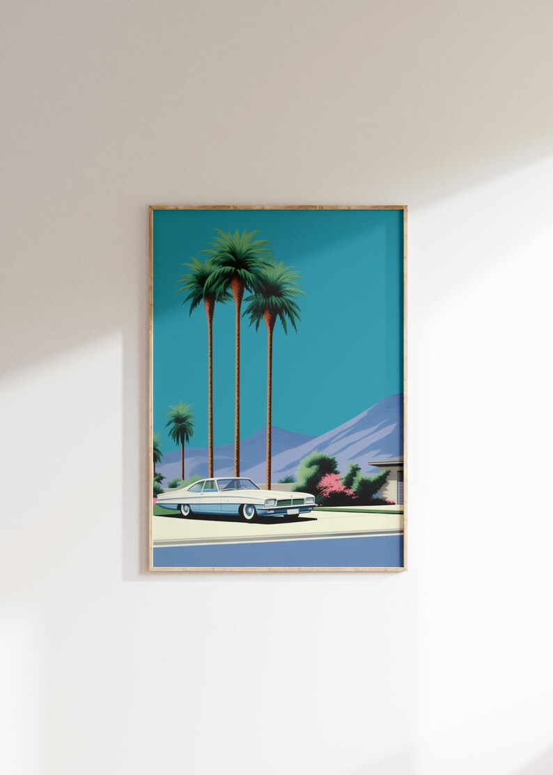 Retro Palm Springs Poster City Pop Style Poster Modern - Etsy