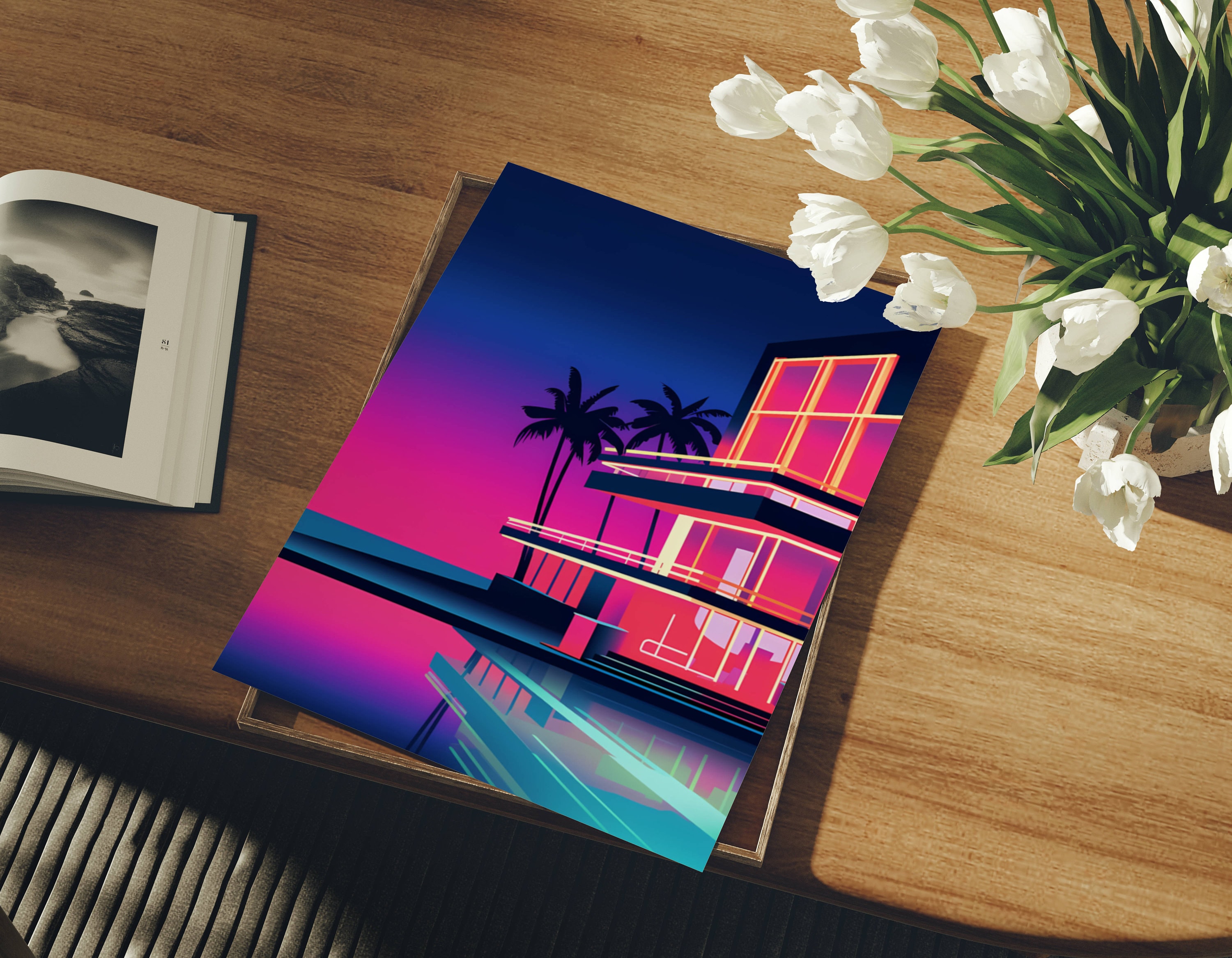 Synthwave Miami Poster, Neon Miami Poster, Miami Poster, City Pop ...