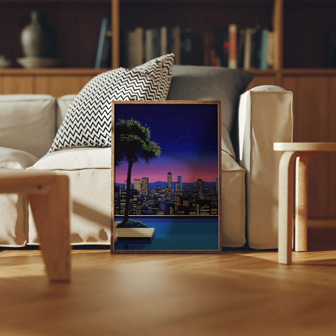 New York City Poster, City Pop Style Poster, Modern Landscape Art, City ...