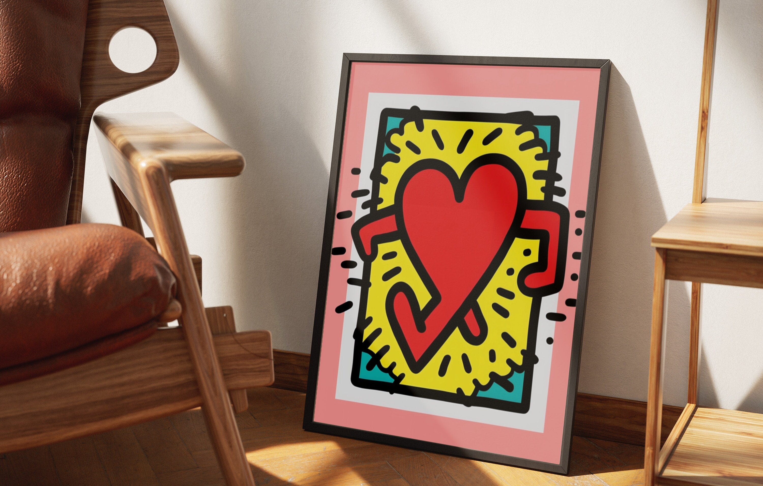 Pop Art Heart Poster, Bold and Bright, Pop Art Poster, Minimalist Pop ...