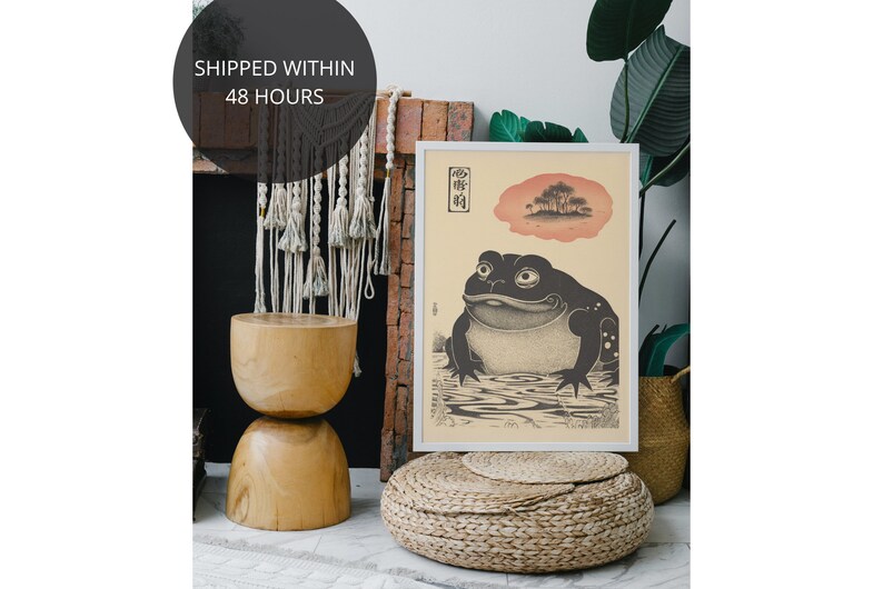 Beautiful Japanese Frog Poster Matsumoto Hoji Frog Poster - Etsy