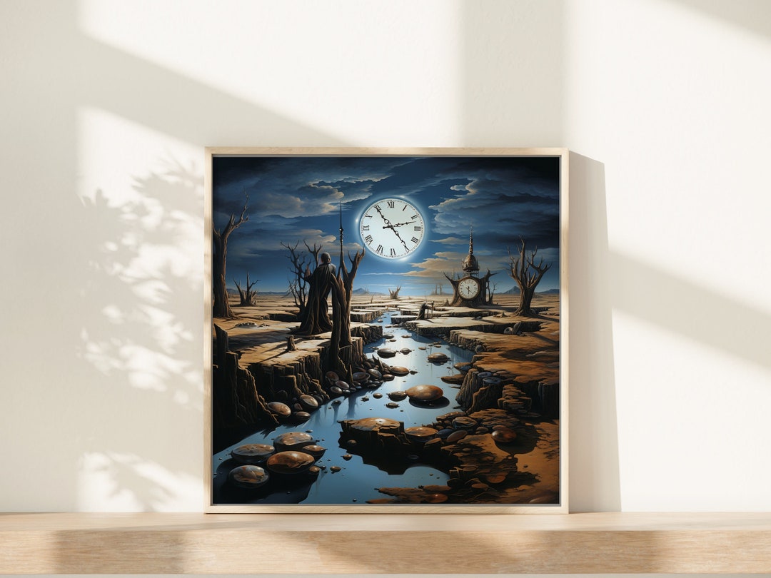 Surrealism Landscape Poster Surrealism Clock Poster - Etsy