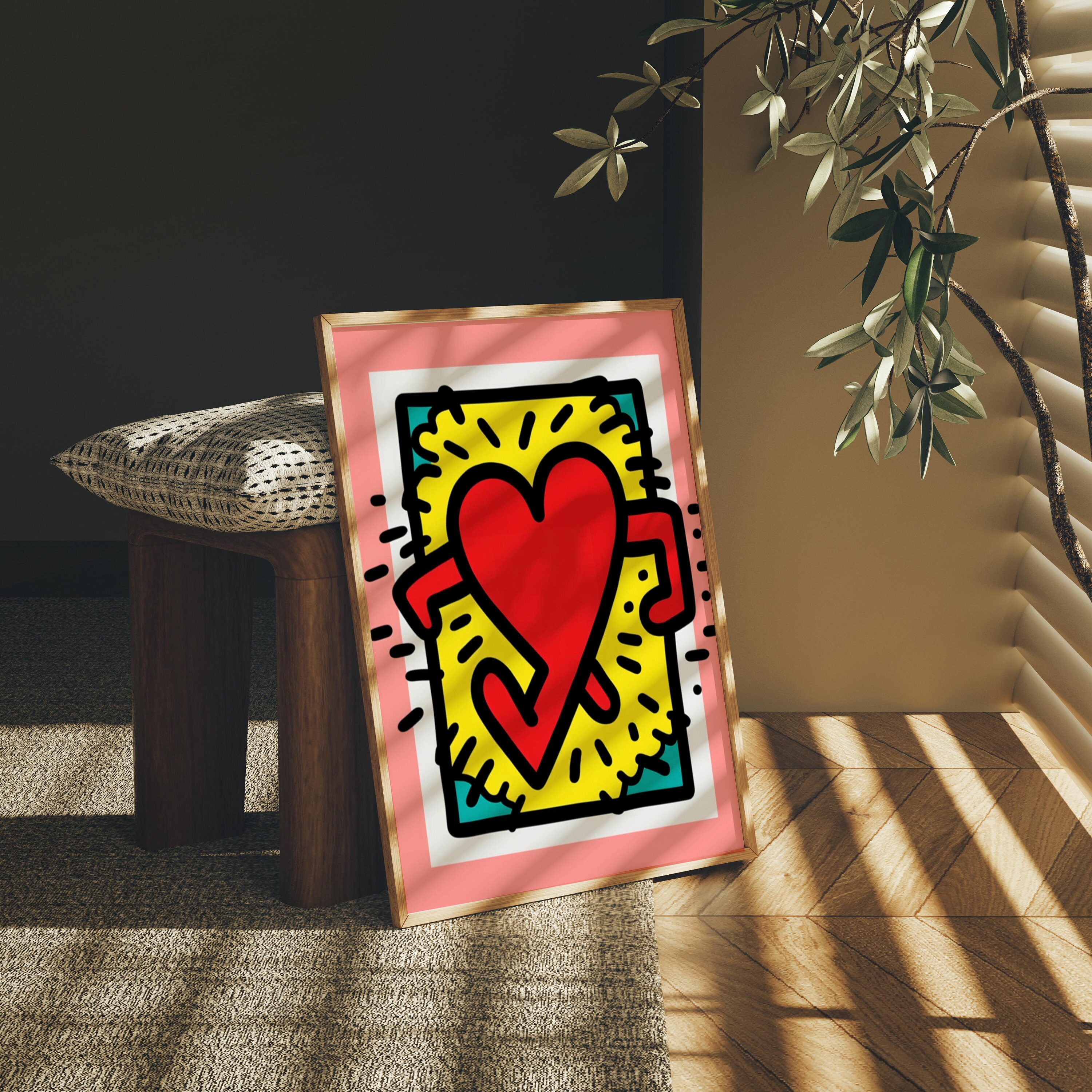 Pop Art Heart Poster, Bold and Bright, Pop Art Poster, Minimalist Pop ...