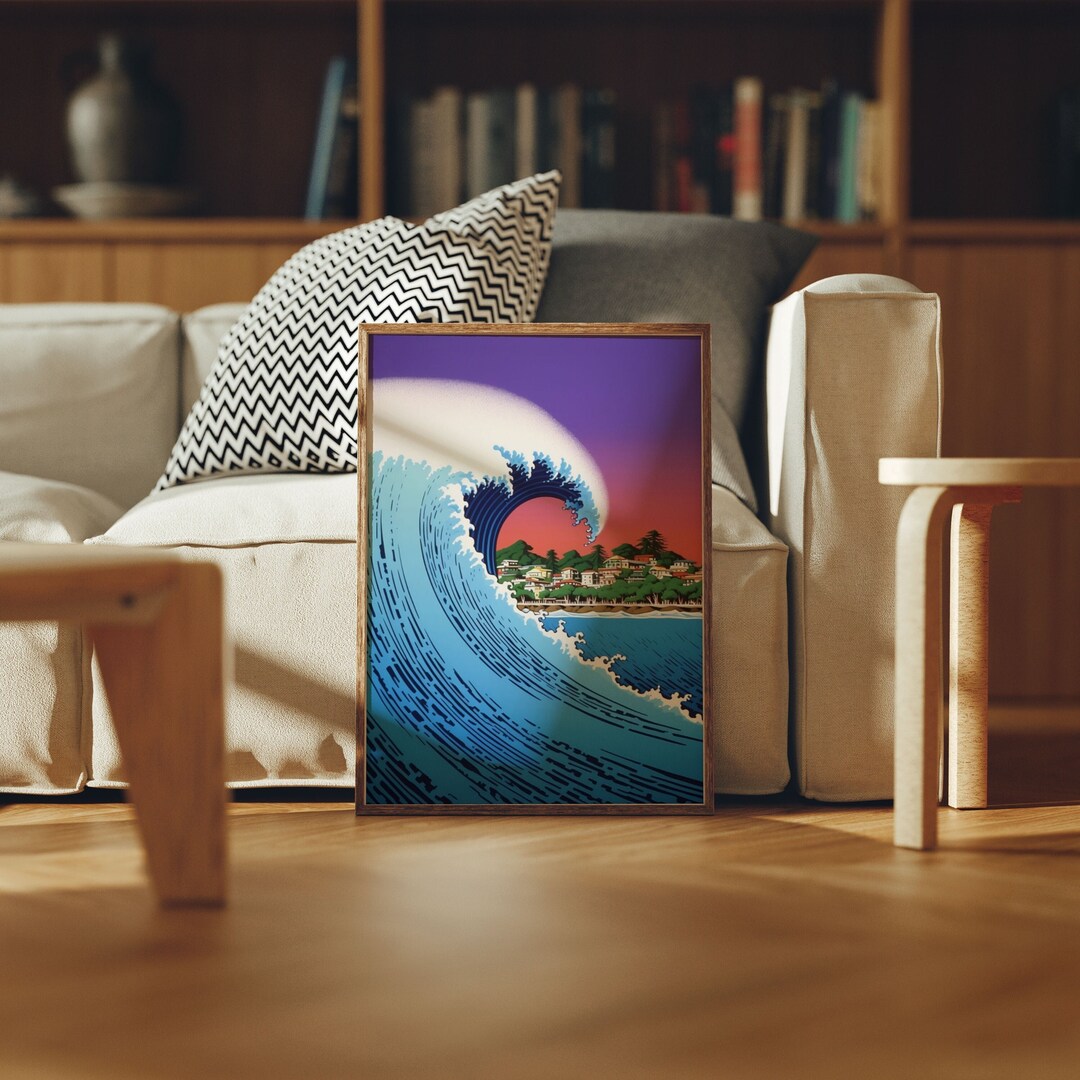 Japanese Wave Poster City Pop Style Poster Modern Landscape - Etsy