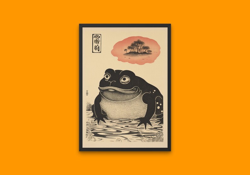 Beautiful Japanese Frog Poster Matsumoto Hoji Frog Poster - Etsy