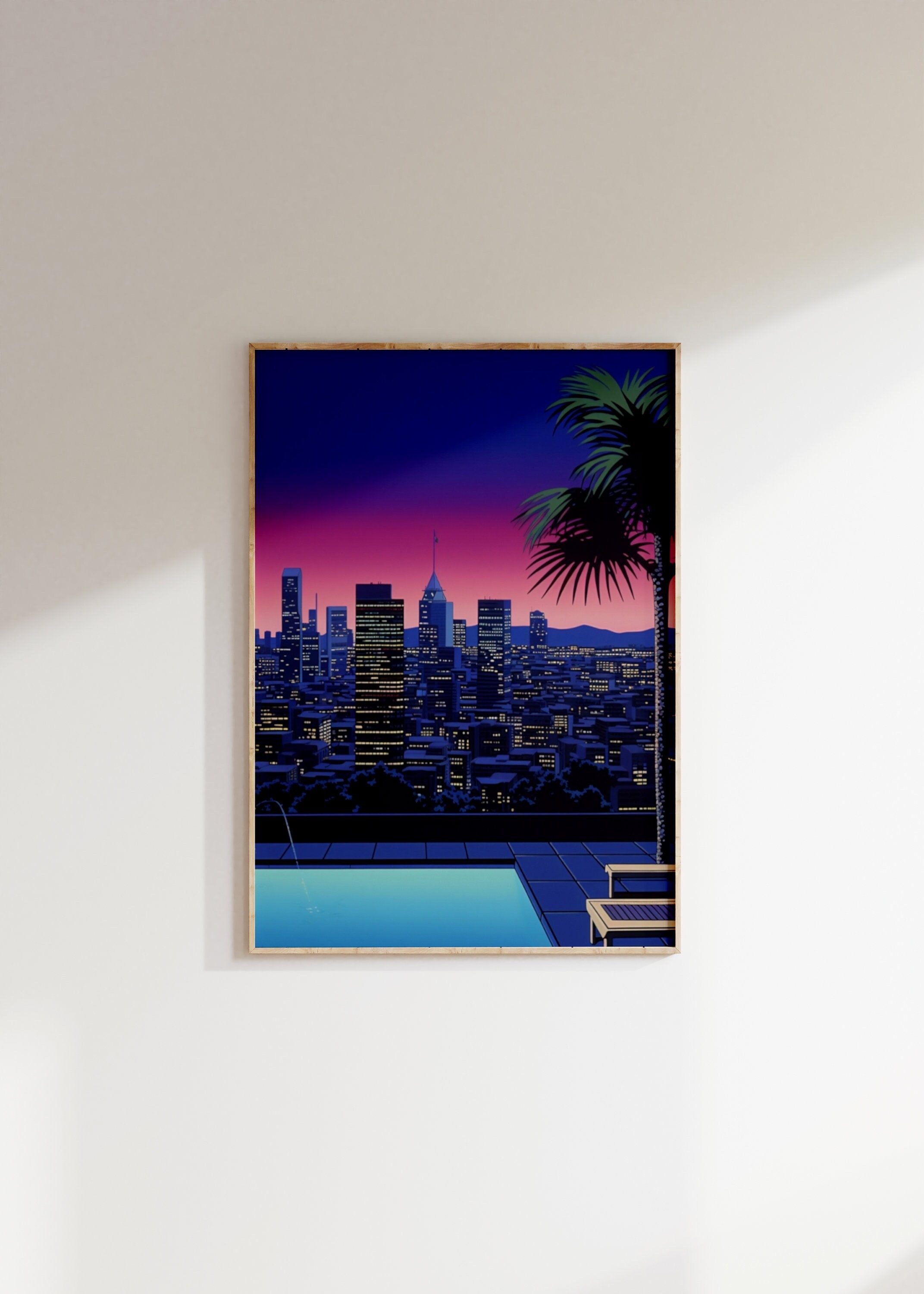 New York City Poster, City Pop Style Poster, Modern Landscape Art, City ...