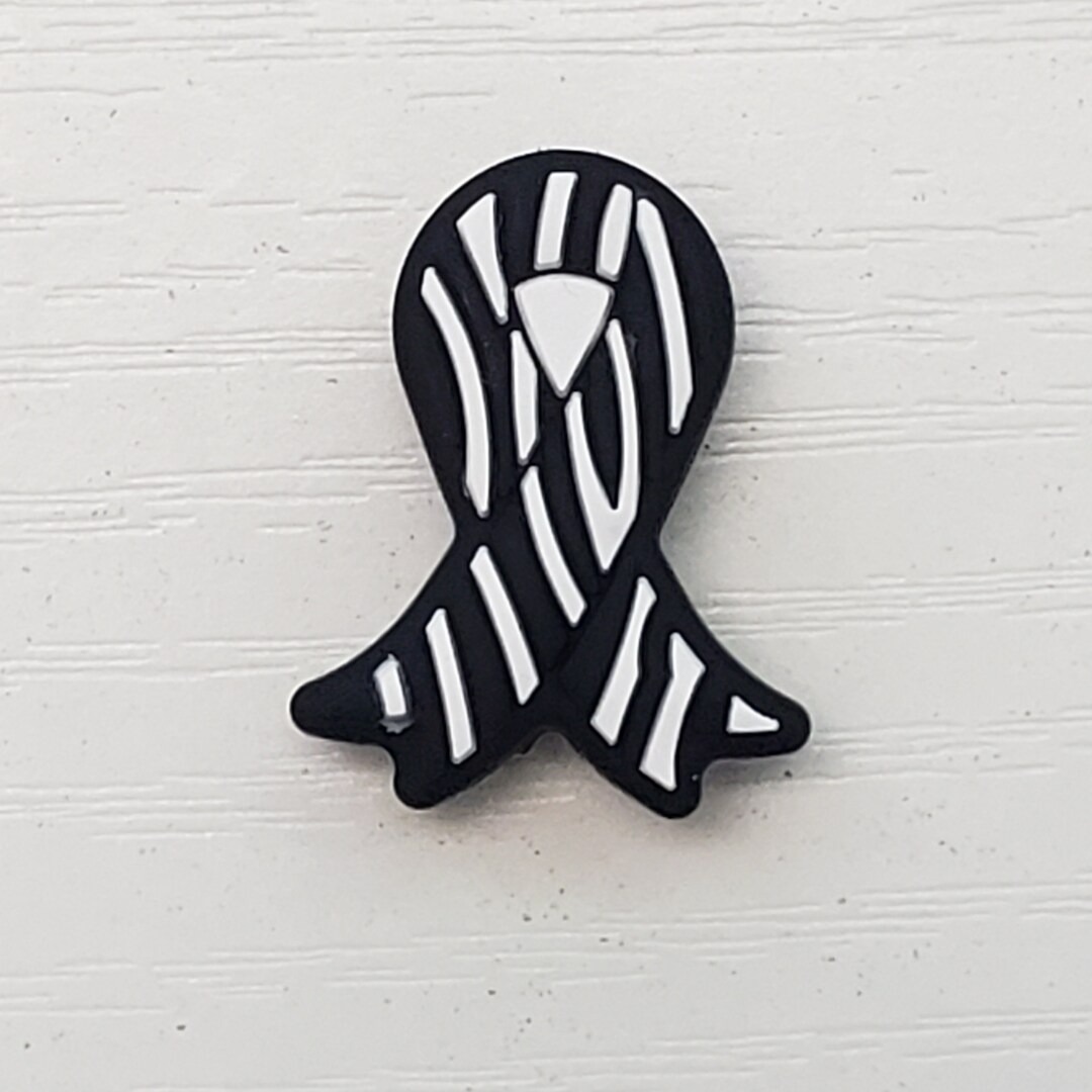 OG Zebra Awareness Ribbon Silicone Focal Bead for Pens and Other Craft ...