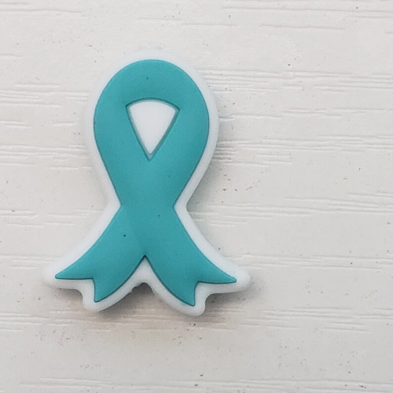 Teal Awareness Ribbon Cervical Cancer Silicone Focal Bead - Etsy
