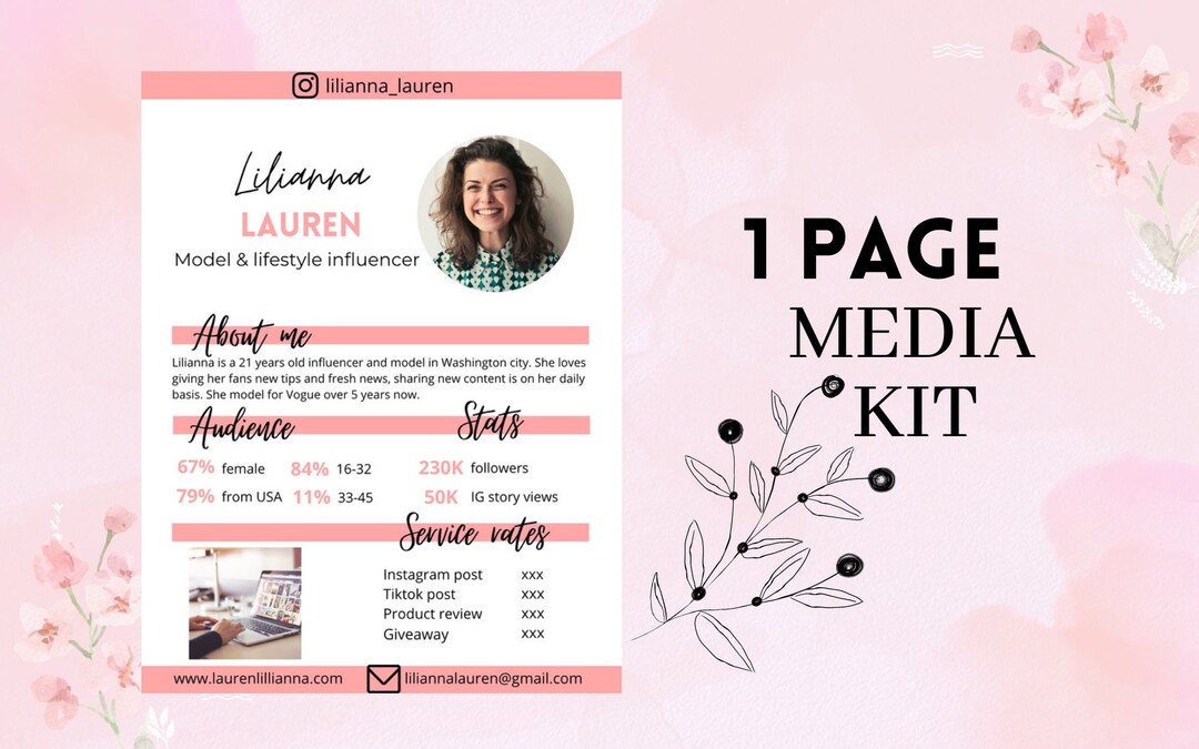 Digital Media Kit Template, Digital Product, Social Media Template - Etsy