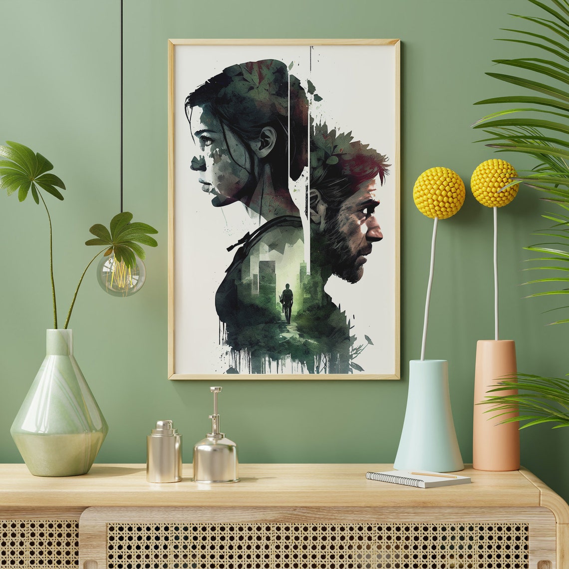 Poster the Last of Us Ellie and Joel Digital Painting TLOU Series Game ...
