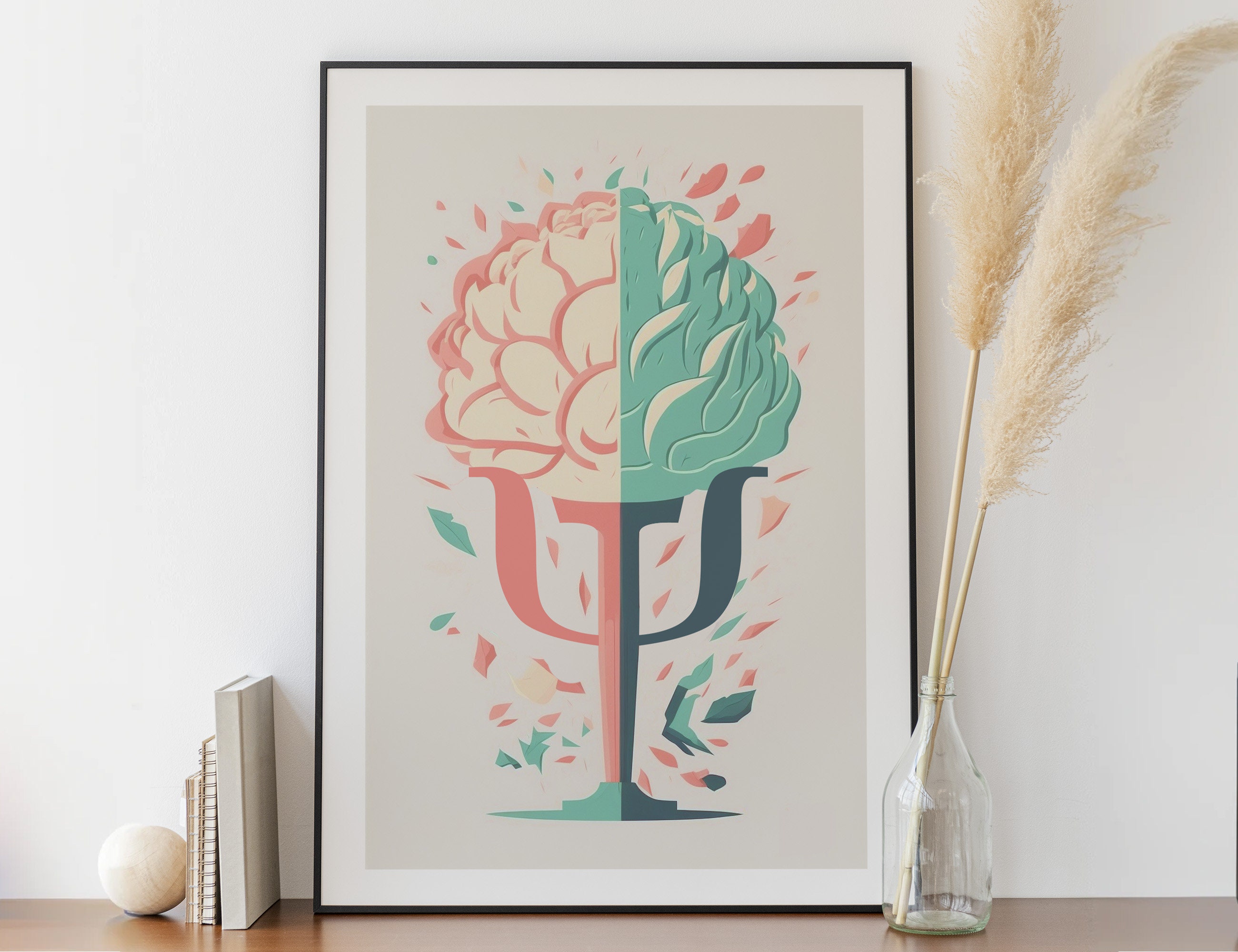 Brain Poster and Psychology Symbol Psychologist Office Poster ...