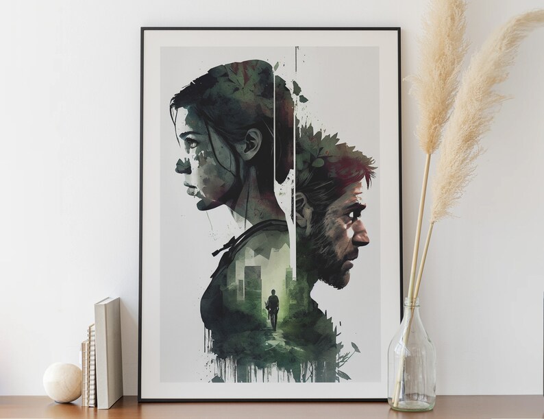 Poster the Last of Us Ellie and Joel Digital Painting TLOU Series Game ...