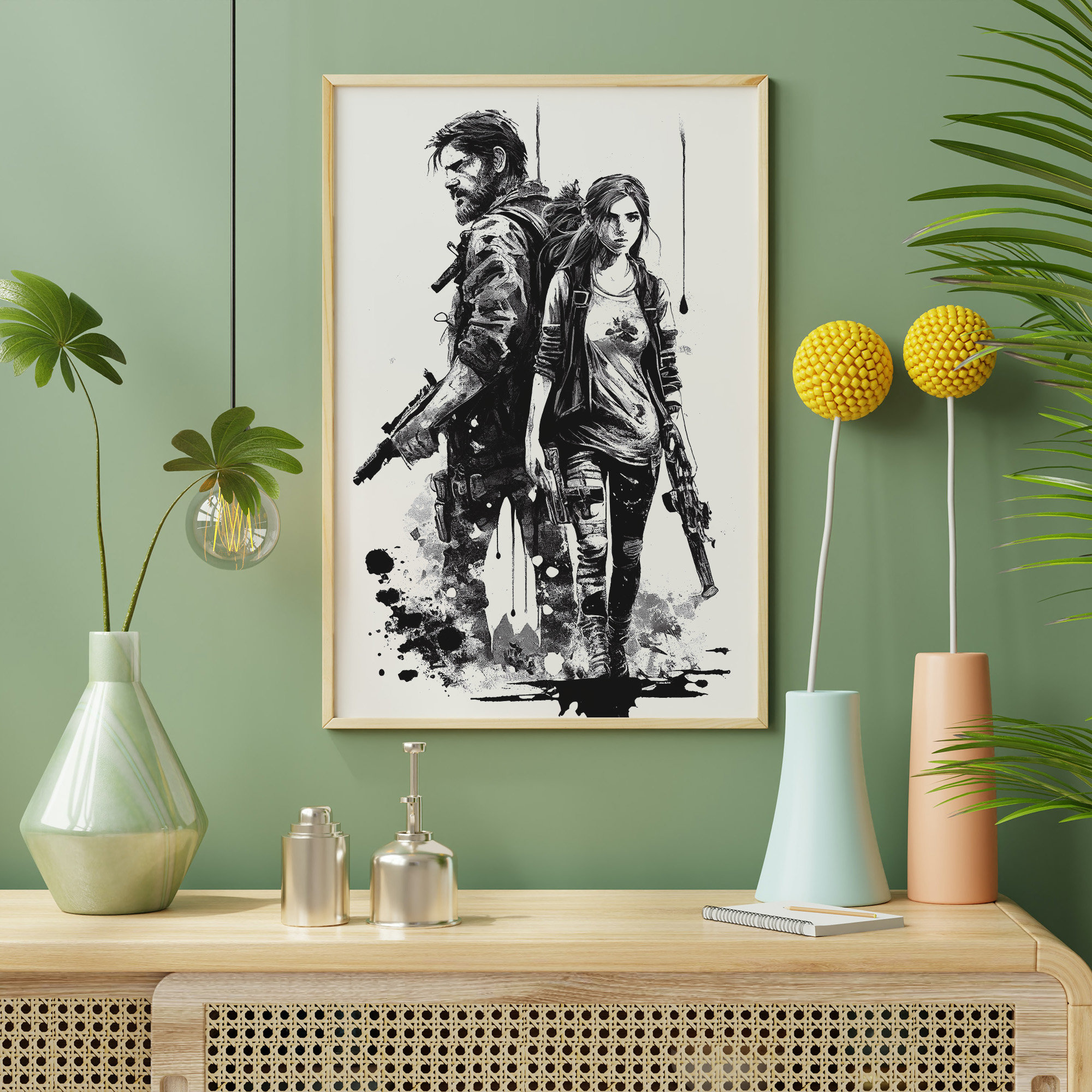 Poster the Last of Us Ellie and Joel Digital Painting TLOU Series Game ...