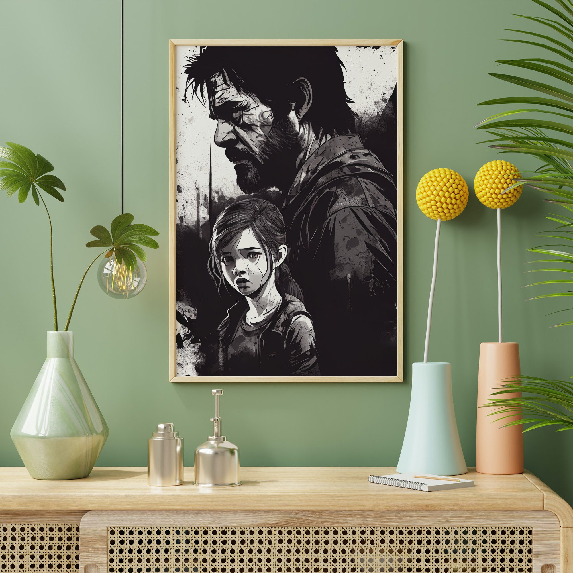 Poster the Last of Us Ellie and Joel Digital Painting TLOU Series Game ...
